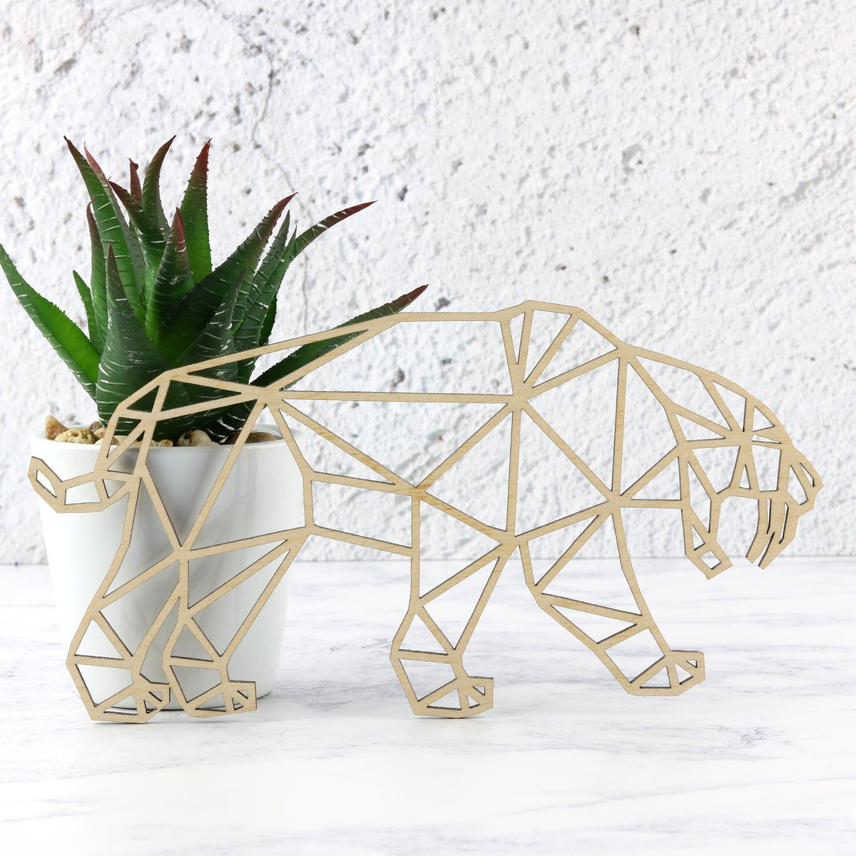 Wooden Geometric Animal - Sabertooth Tiger– Hunter & Lola