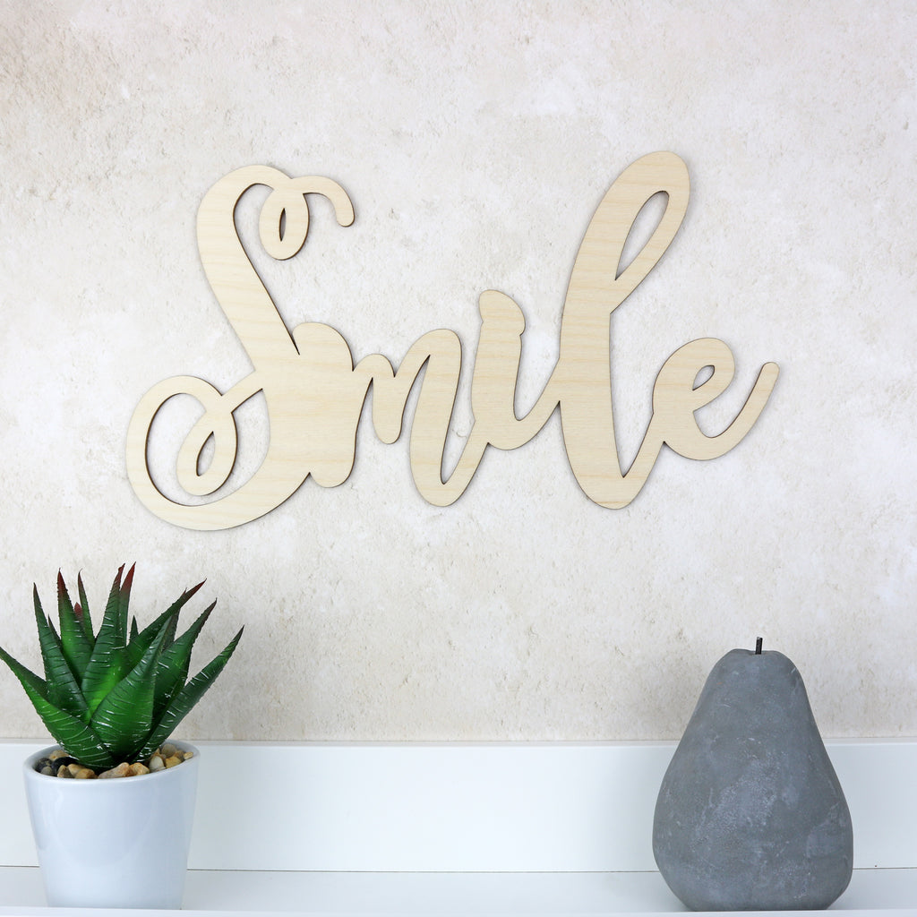 Wooden Word Sign - Smile– Hunter & Lola